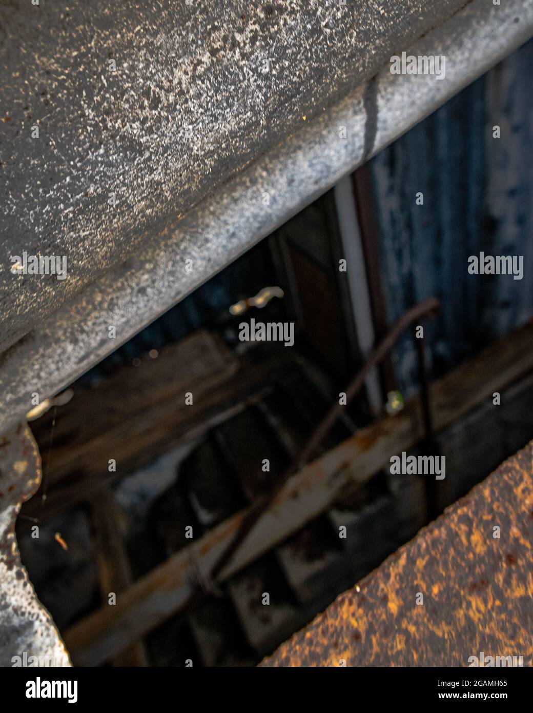 Hidden stair case at the Hugonin Battery leading to underground rooms ...