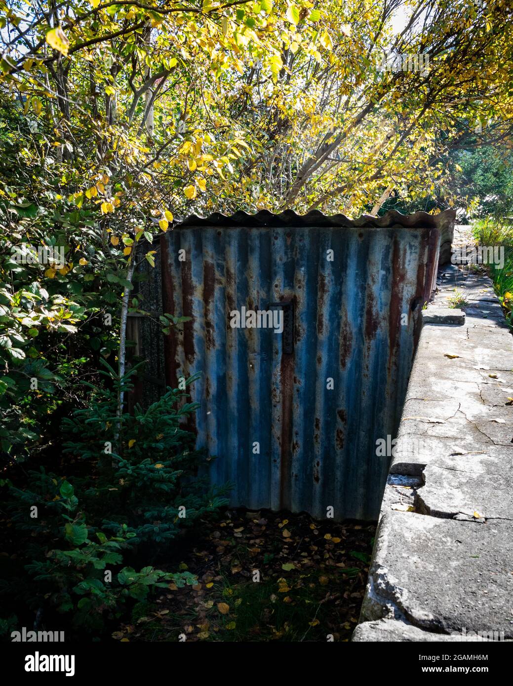 Hidden stair case at the Hugonin Battery leading to underground rooms ...