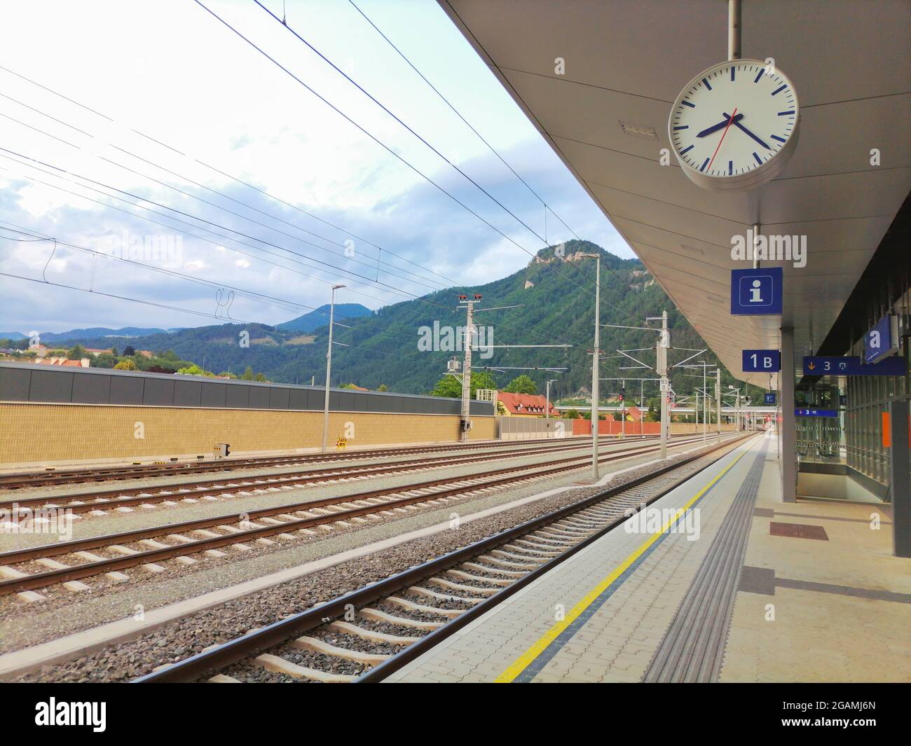 Little train station in the district of Graz-Umgebung, Styria region ...