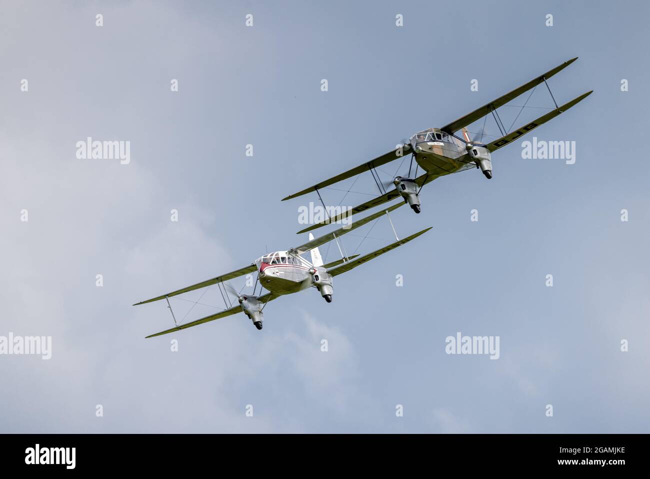 2 de Havilland Dragon Rapide ‘G-AGJG & G-AGSH’ flying in formation at ...