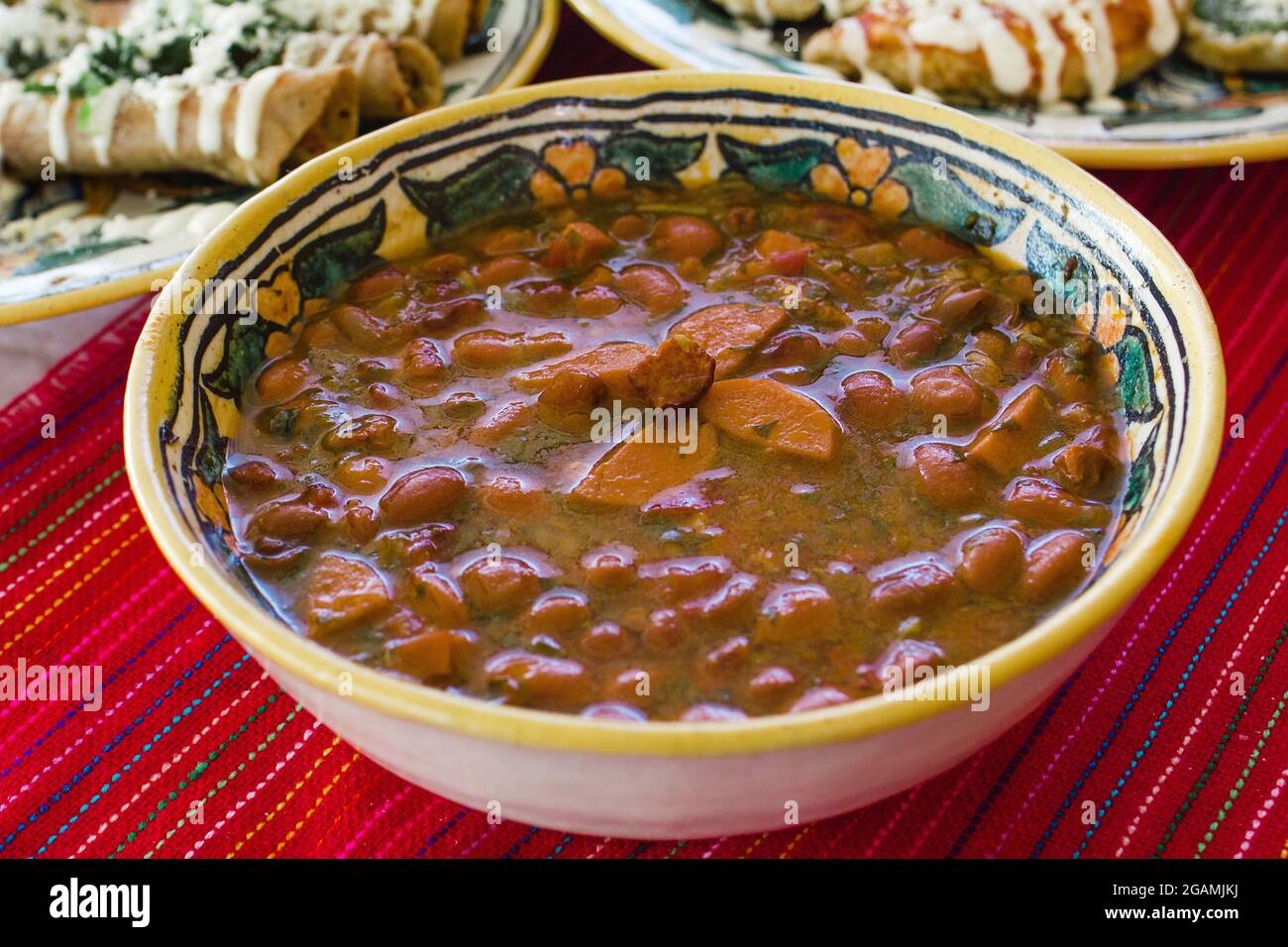 Frijoles charros or charros beans, traditional mexican food in Mexico ...