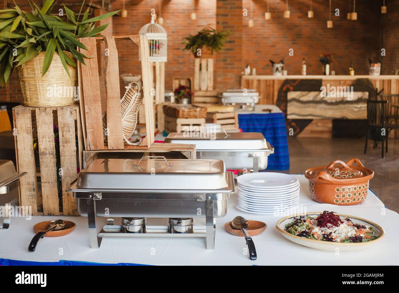 Traditional mexican food buffet in Mexico City restaurant Stock Photo ...