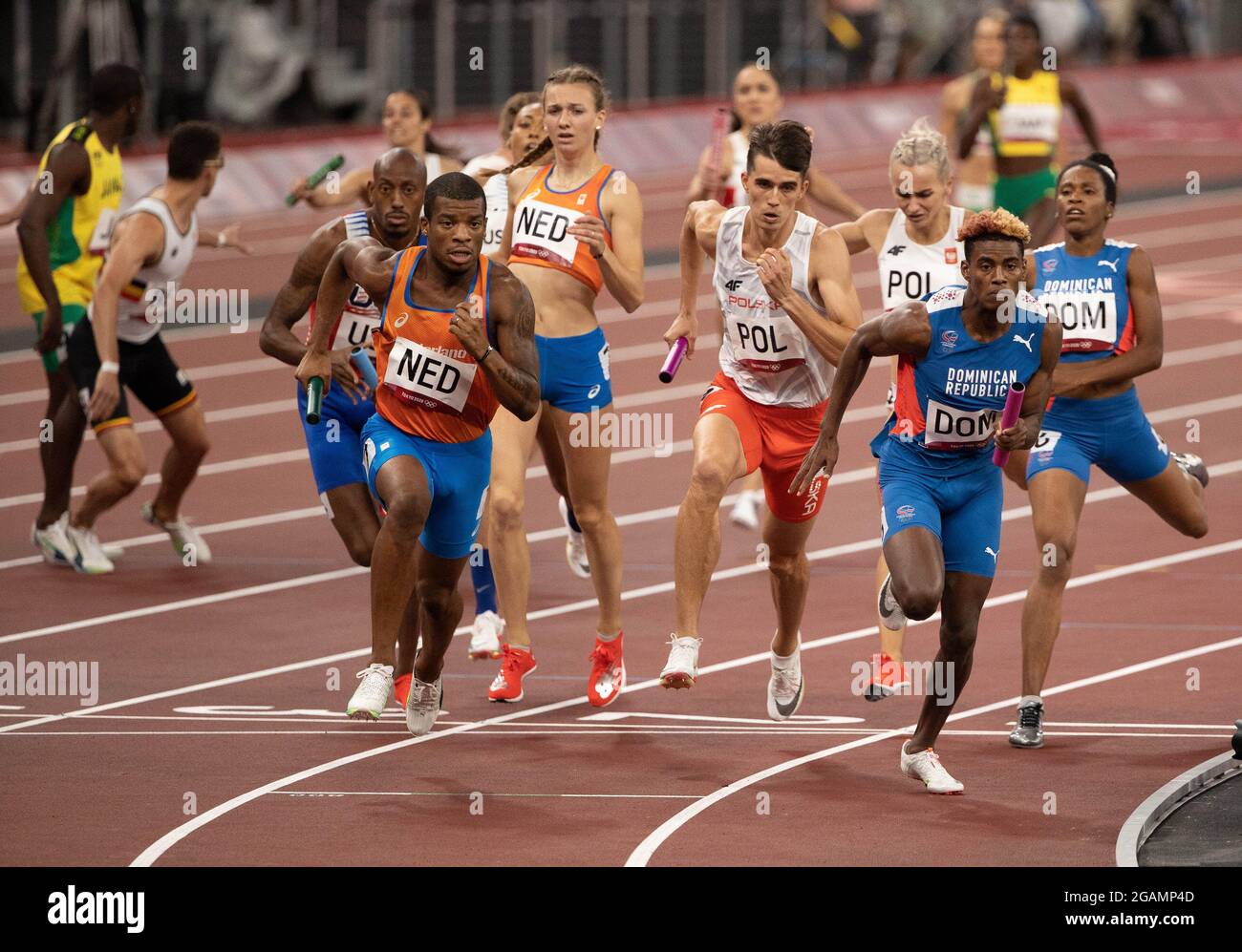 Tokyo, Kanto, Japan. 31st July, 2021. compete in the Mixed 4 x 400 ...