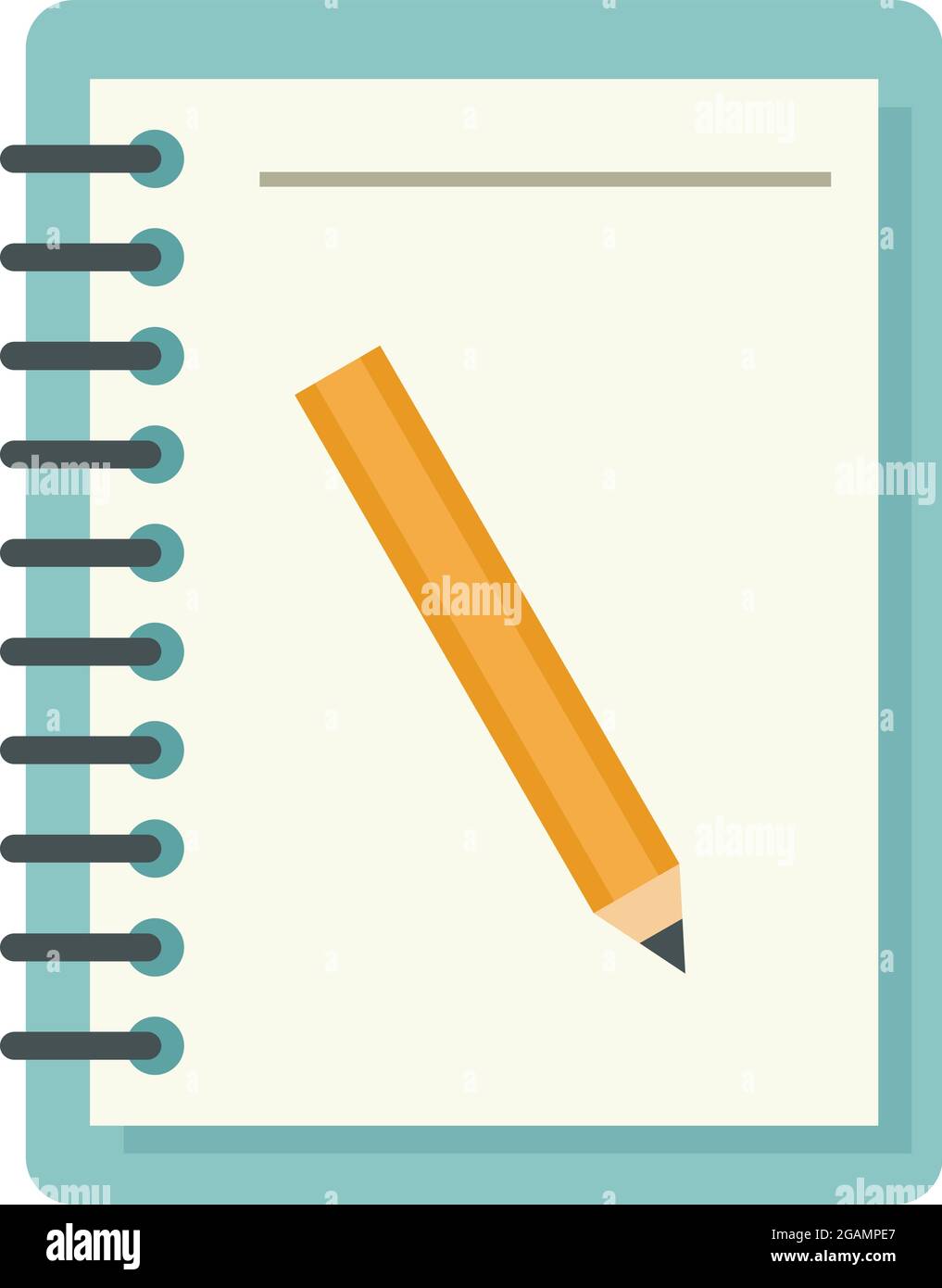 Lesson pencil notebook icon. Flat illustration of lesson pencil ...