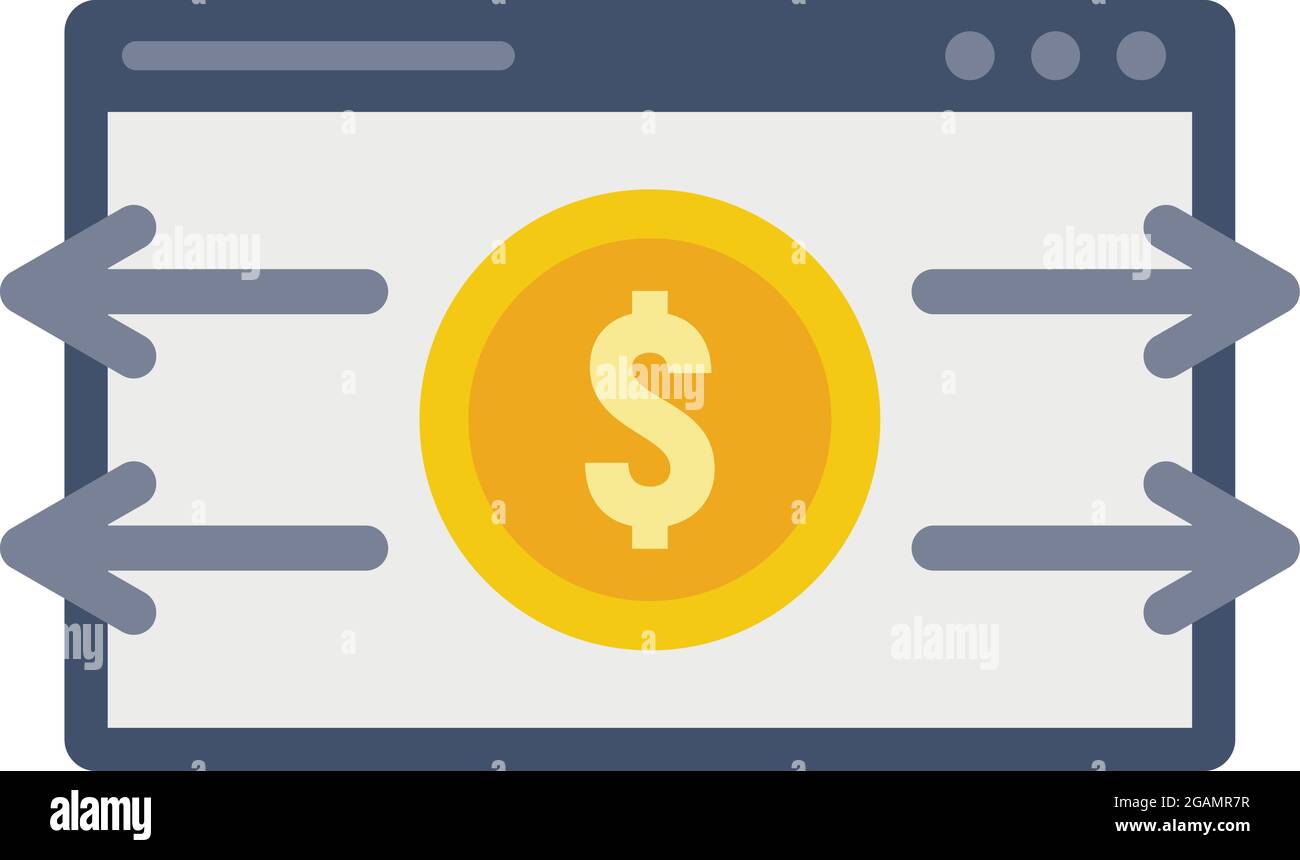 Web money transfer icon. Flat illustration of web money transfer vector ...
