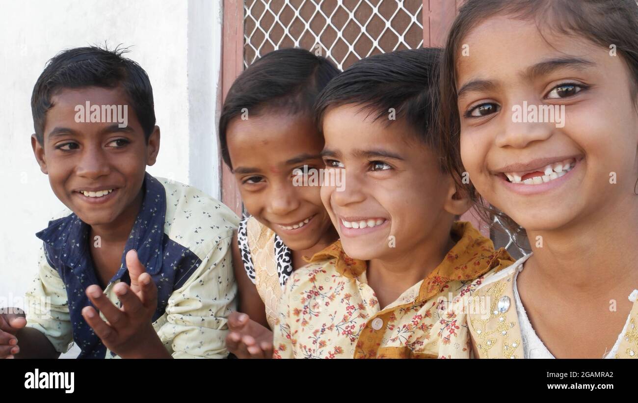 Closeup shot of Indian kids laughing and having fun Stock Photo - Alamy