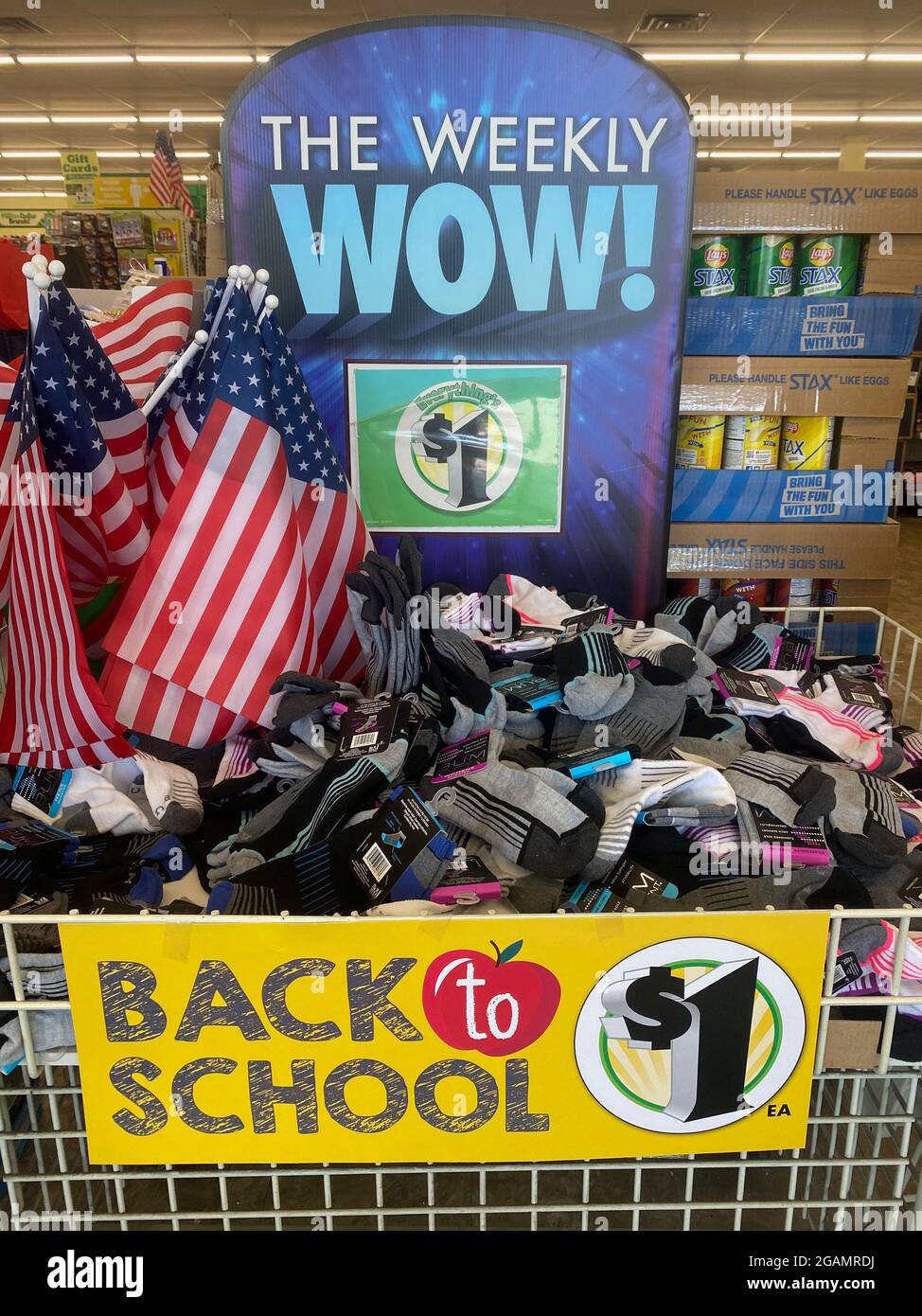 New York, USA. 30th July, 2021. Back to school displays are shown at ...