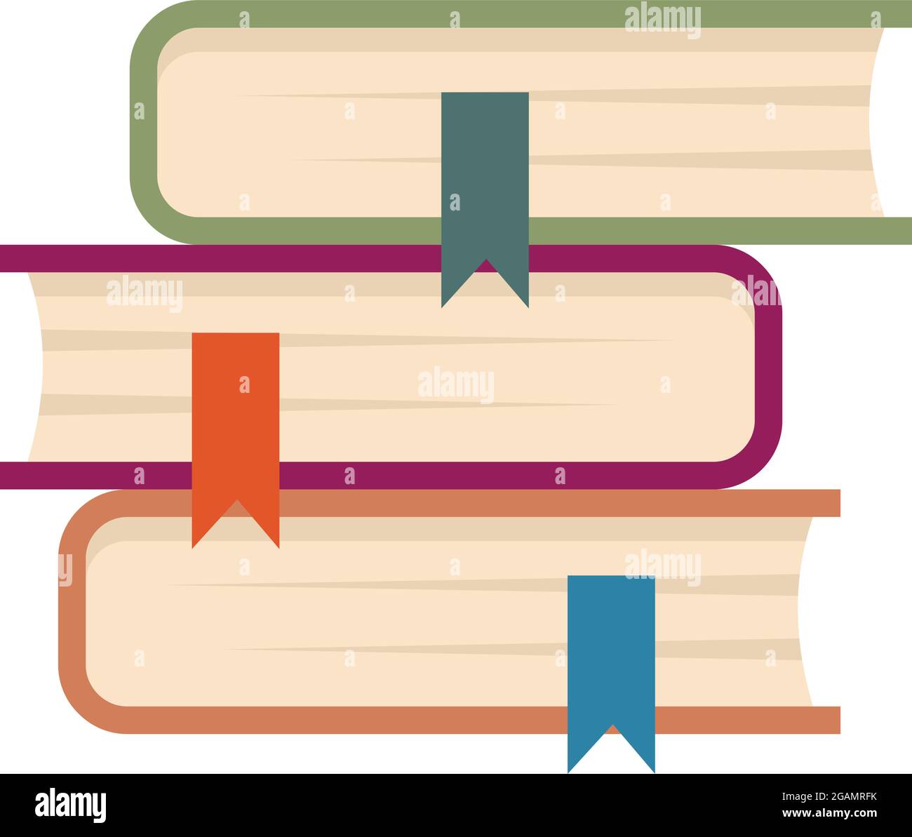 Book stack icon. Flat illustration of book stack vector icon isolated ...