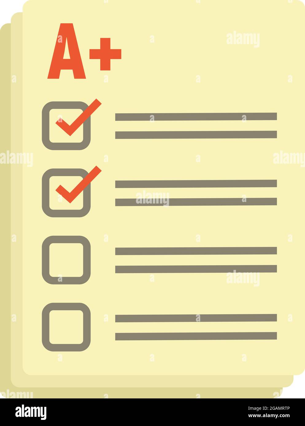 Lesson paper test icon. Flat illustration of lesson paper test vector ...