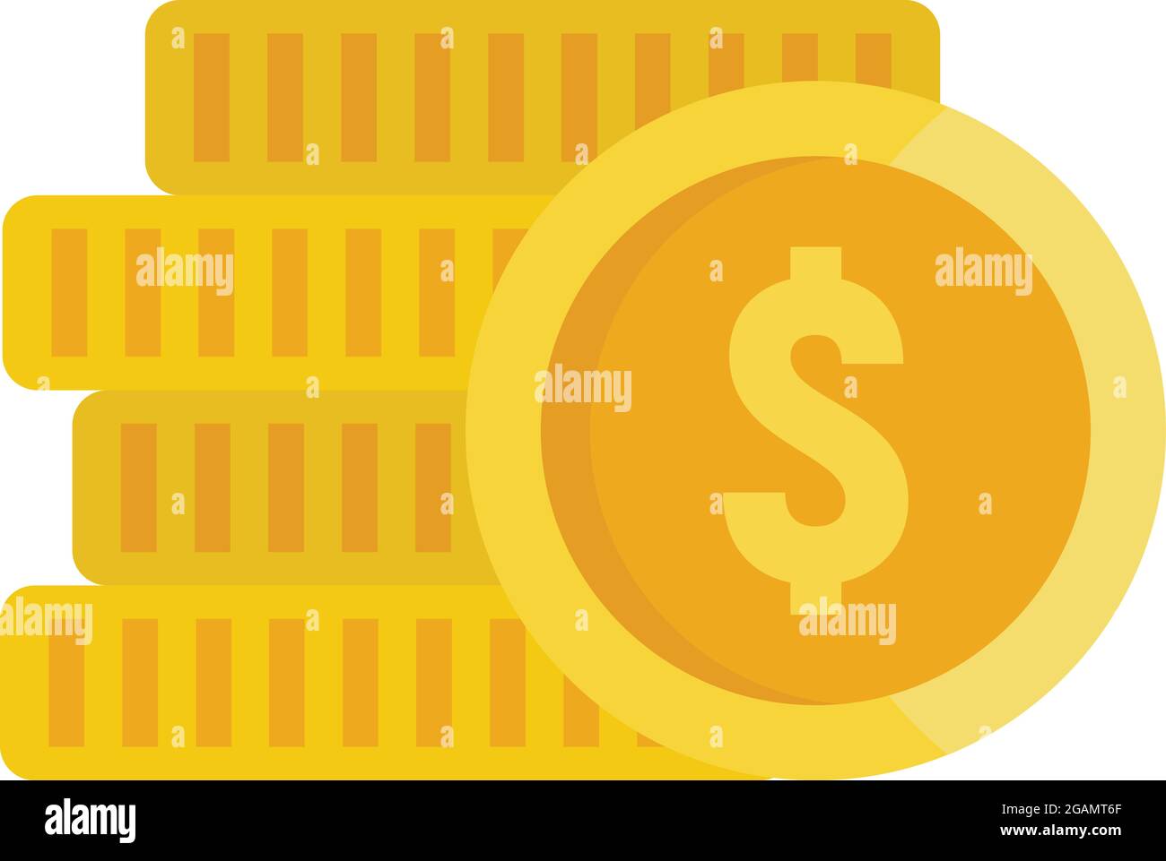 Coin stack icon. Flat illustration of coin stack vector icon isolated ...