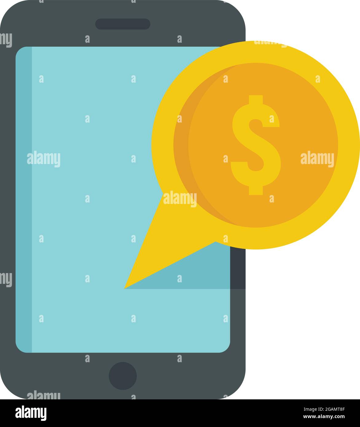 Success smartphone money transfer icon. Flat illustration of success ...