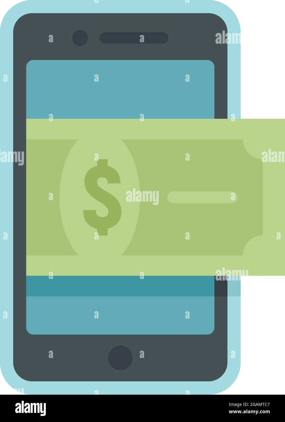 Modern phone money icon. Flat illustration of modern phone money vector ...