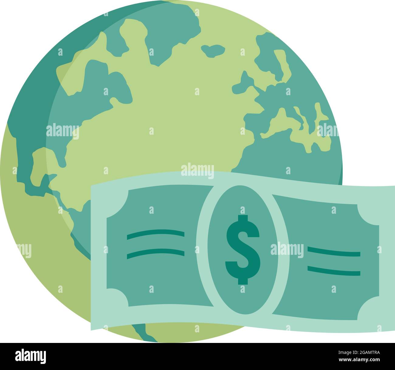 Global money transfer icon. Flat illustration of global money transfer ...
