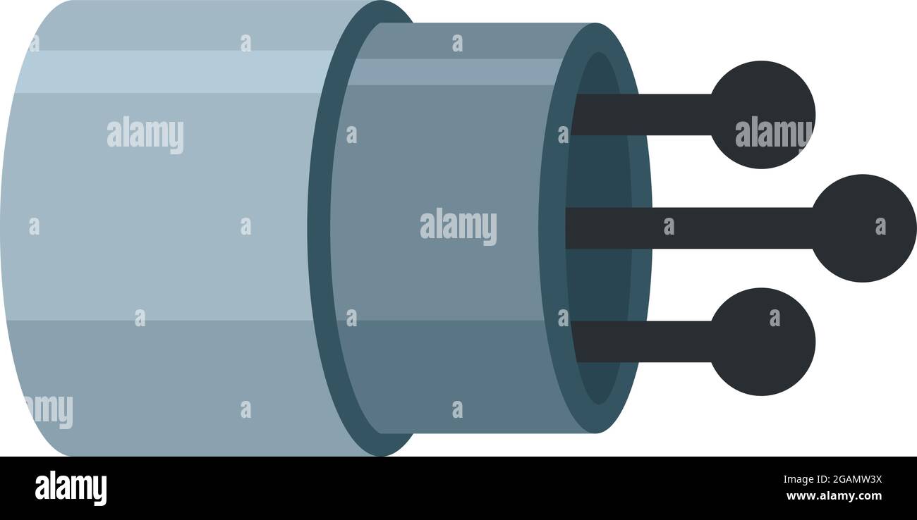 Communication optical fiber icon. Flat illustration of communication ...