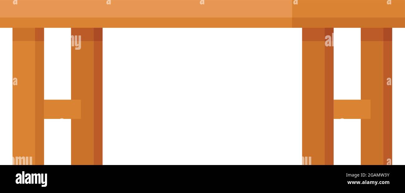 Long wood bench icon. Flat illustration of long wood bench vector icon ...