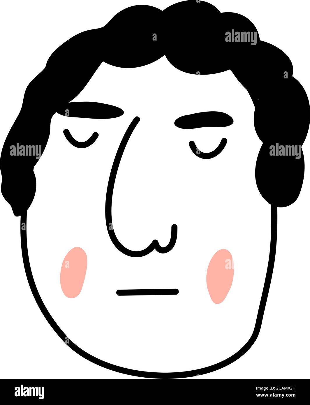 Portrait of a serious man in Scandinavian style. Illustration of an ...