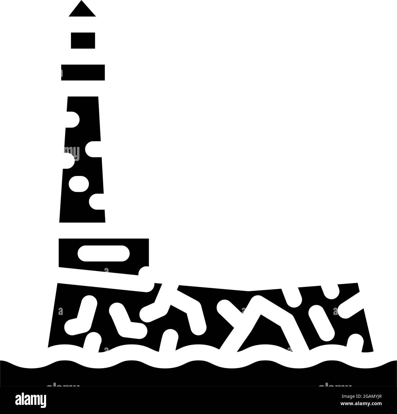 lighthouse island glyph icon vector illustration Stock Vector Image ...