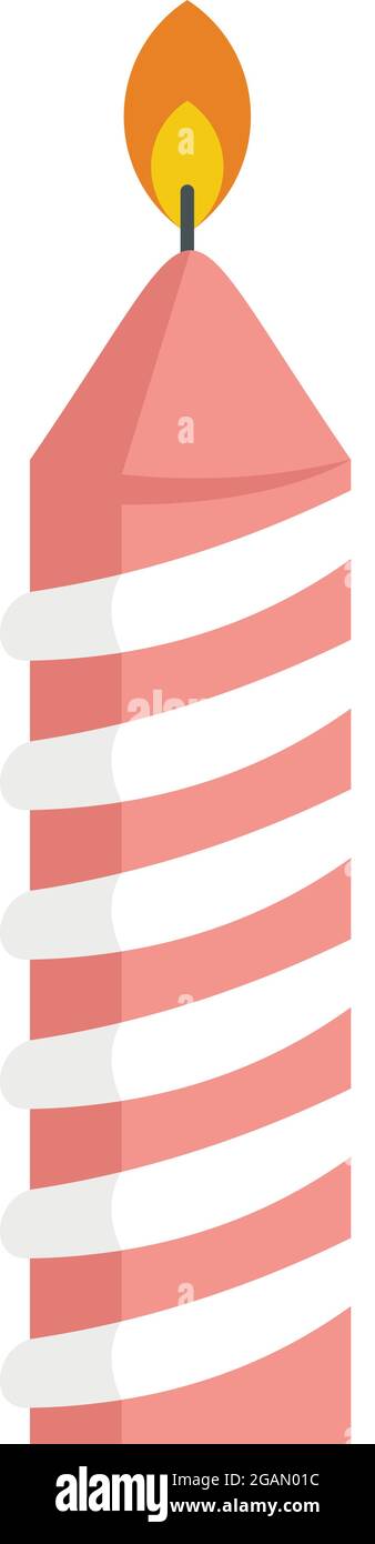 Decor birthday candle icon. Flat illustration of decor birthday candle ...