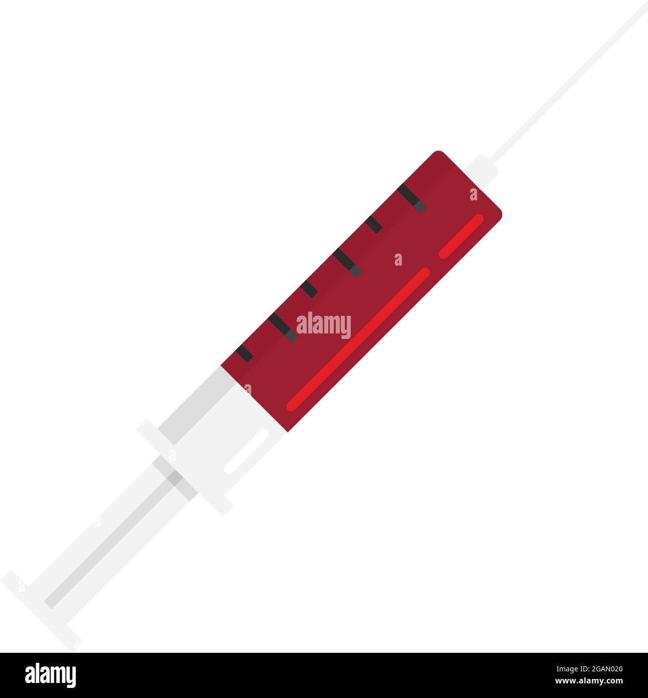Blood full syringe icon. Flat illustration of blood full syringe vector ...