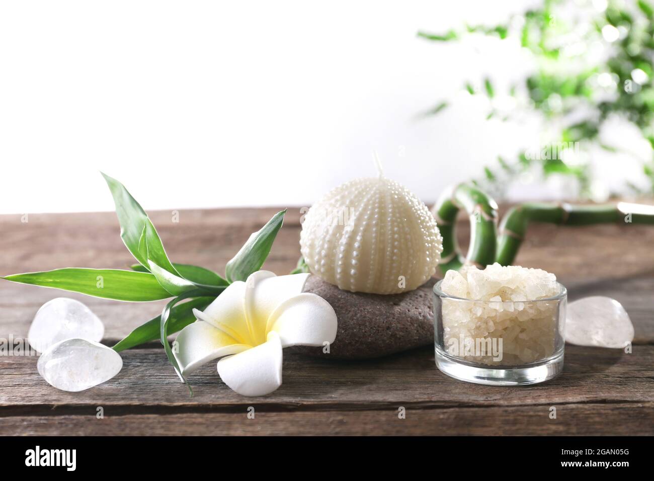 Beautiful spa concept on white background Stock Photo - Alamy