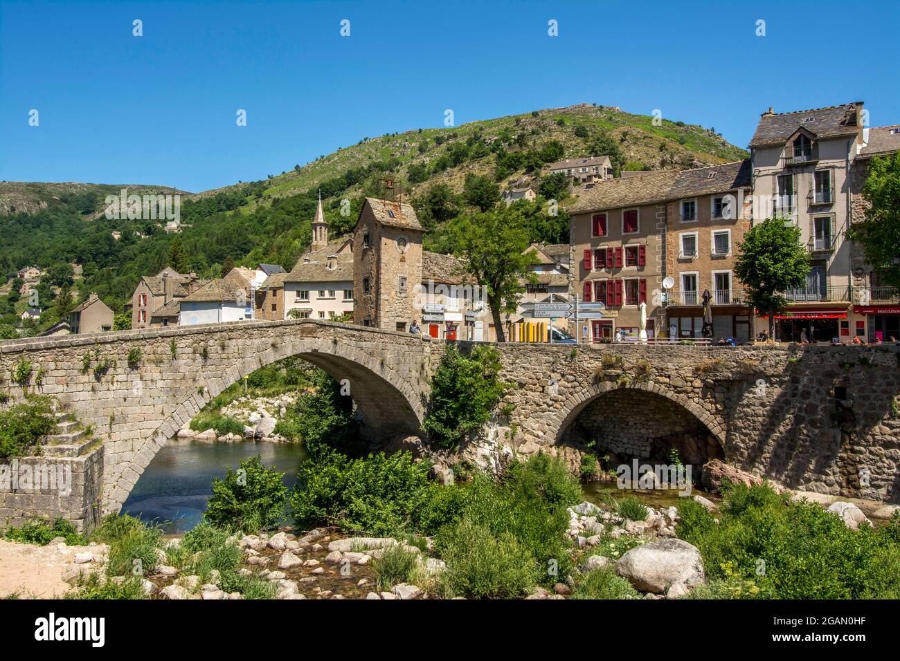Le Pont de Monvert. Stevenson trail. Cevennes National Park. Lozère ...
