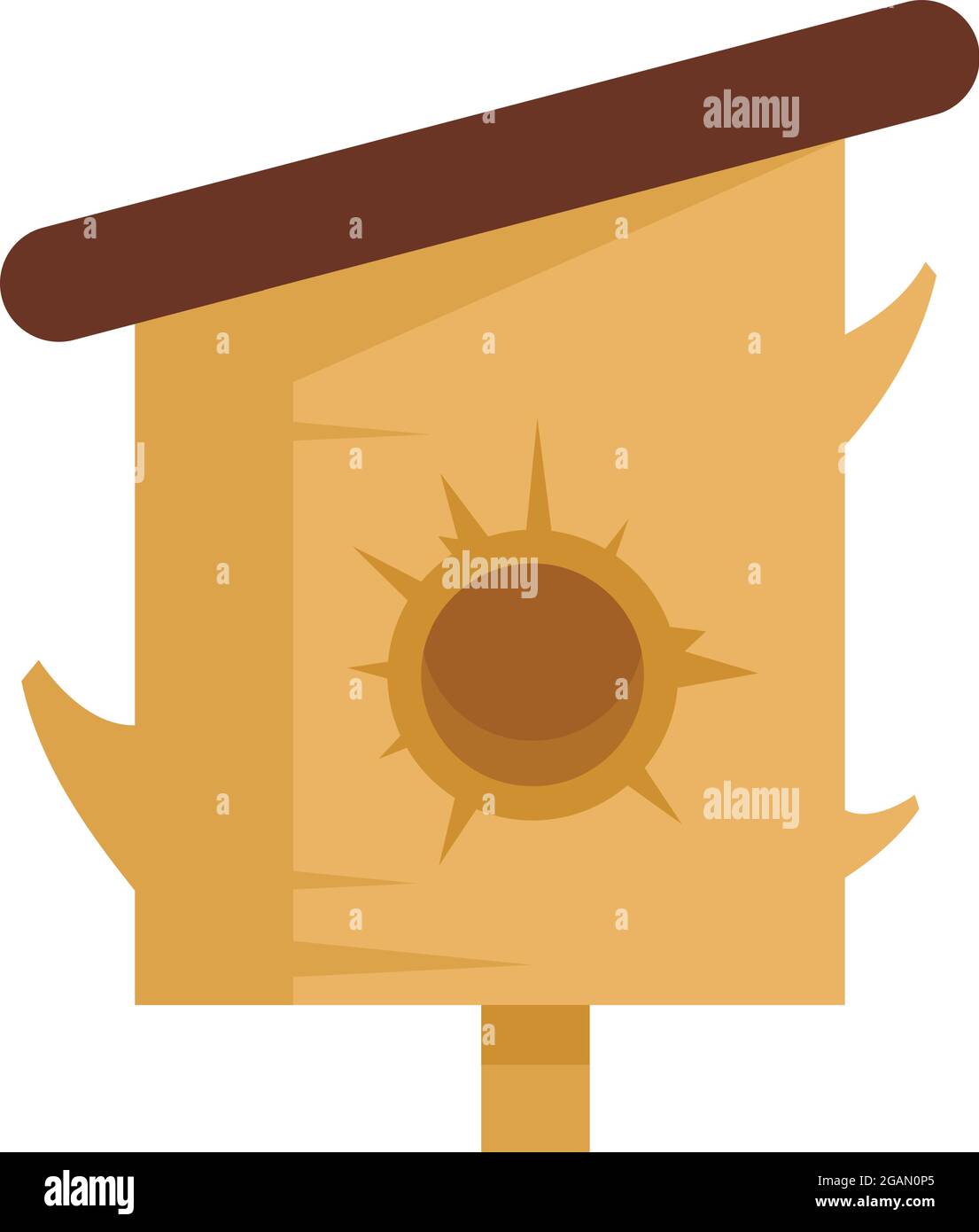 Tree trunk bird house icon. Flat illustration of tree trunk bird house ...