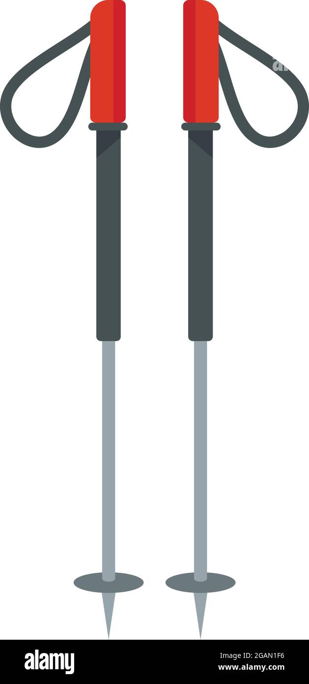 Hiking sticks icon. Flat illustration of hiking sticks vector icon ...