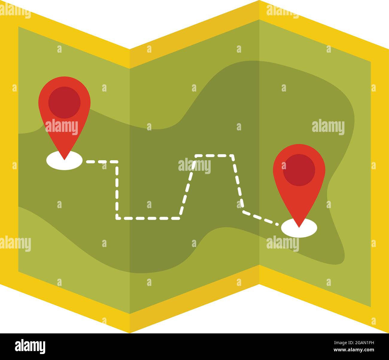 Hiking map icon. Flat illustration of hiking map vector icon isolated ...