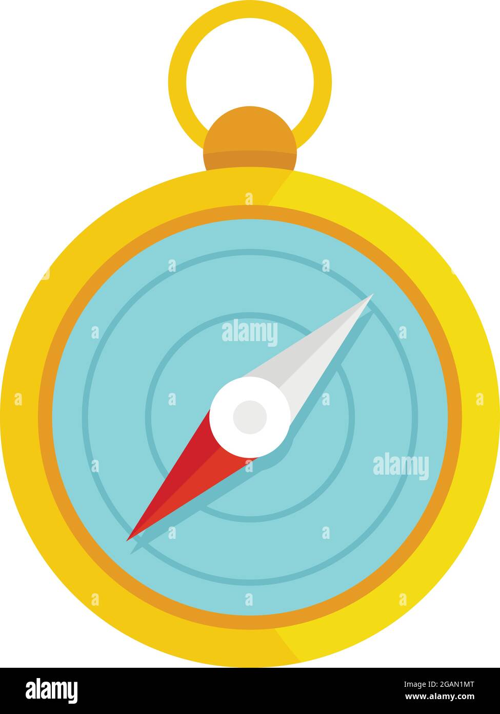 Hiking hand compass icon. Flat illustration of hiking hand compass ...