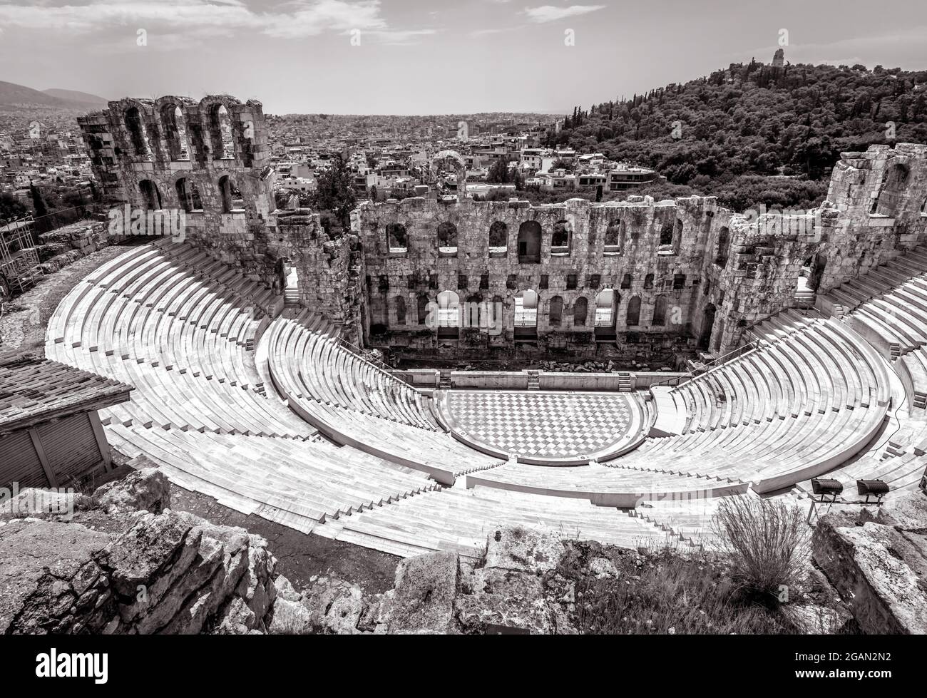 Odeon of Herodes Atticus at Acropolis of Athens, Greece. Classical ...