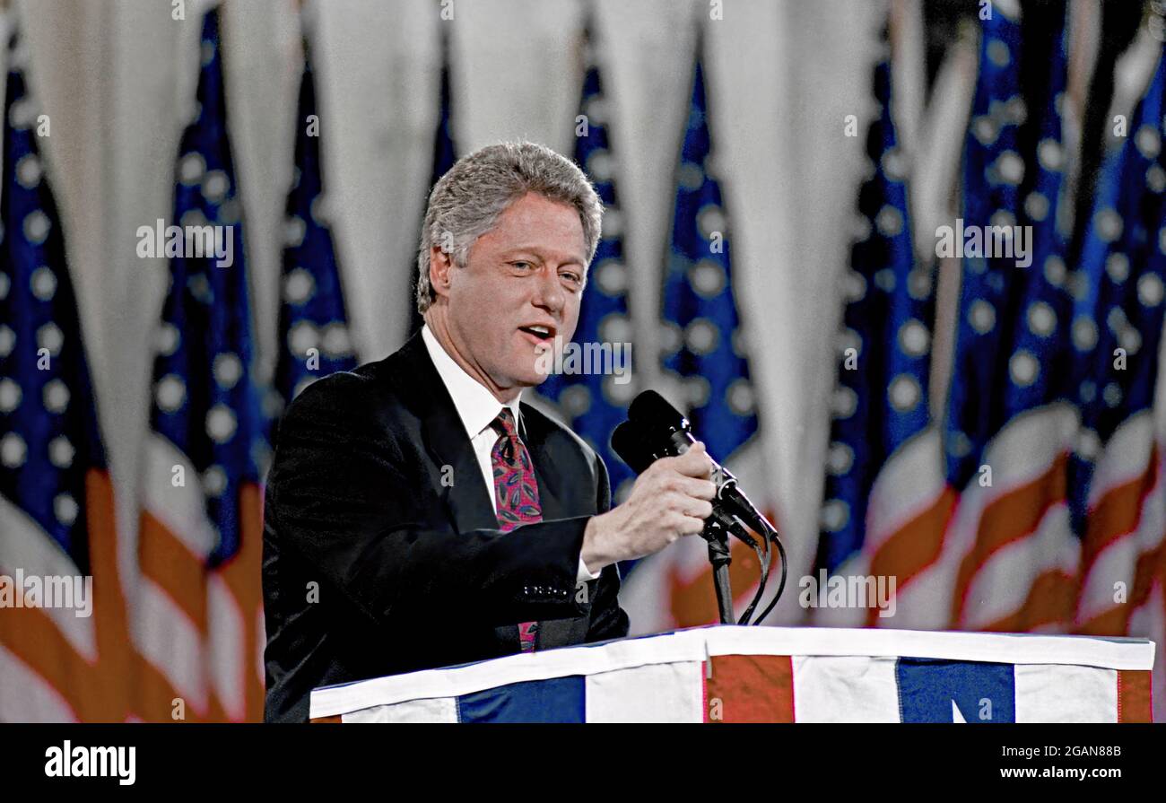 President-Elect William Jefferson Clinton addresses the crowd that ...