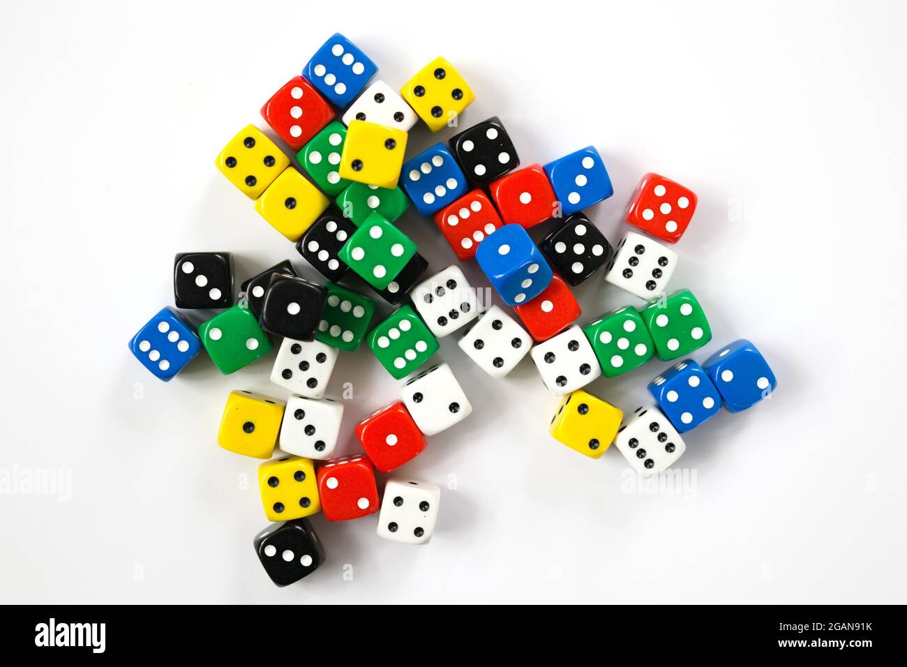 Pile of Dice on White Background Stock Photo - Alamy