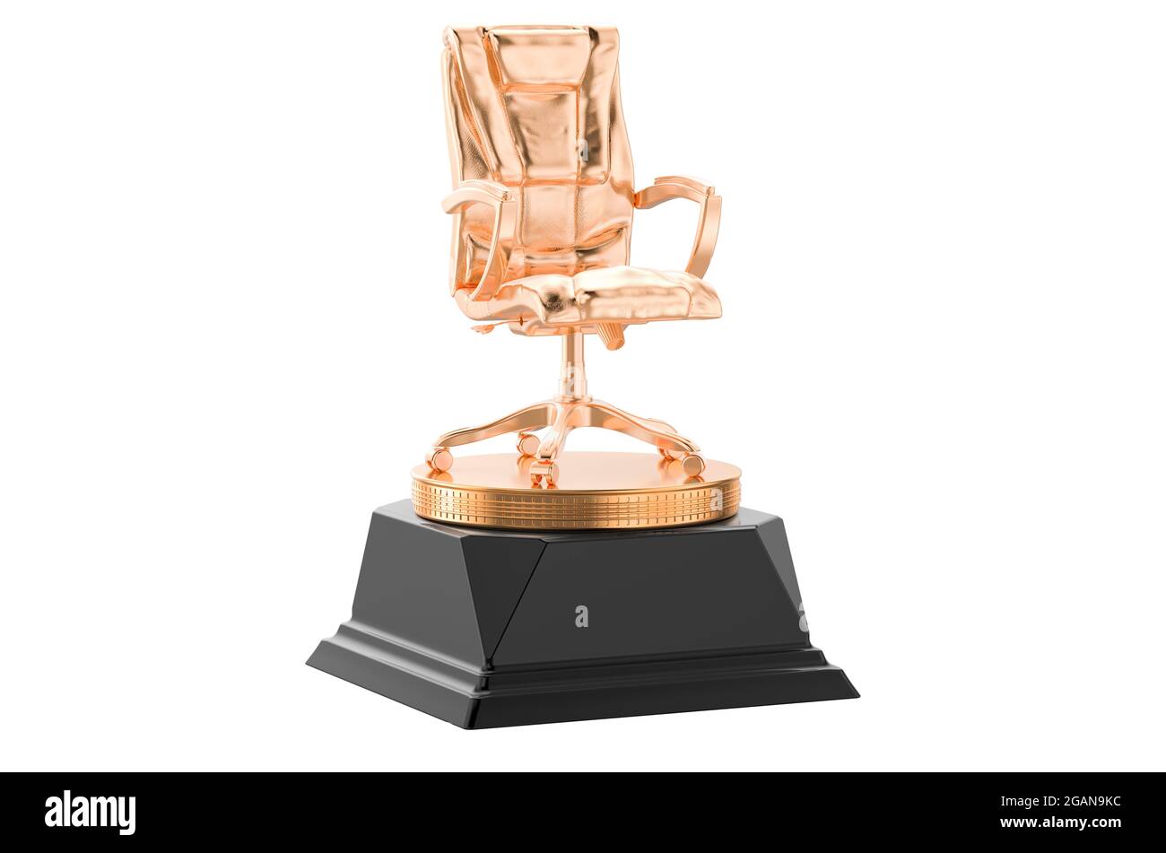Office chair golden award concept. 3D rendering isolated on white ...