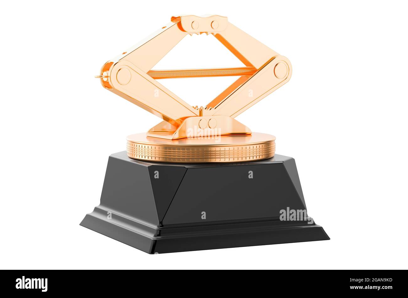Screwjack golden award concept. 3D rendering isolated on white ...