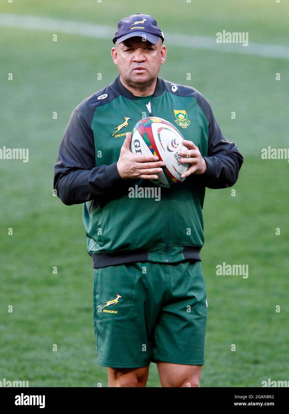 South African Deon Davids (Assistant coach) before the Castle Lager ...