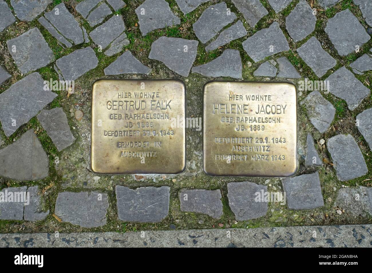Stumbling stones in Berlin Stock Photo - Alamy