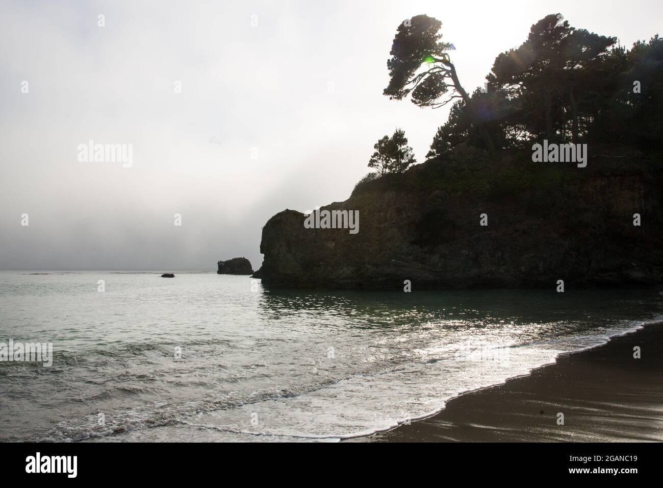 View of Pacific Ocean on the California coast in Mendocino, United ...