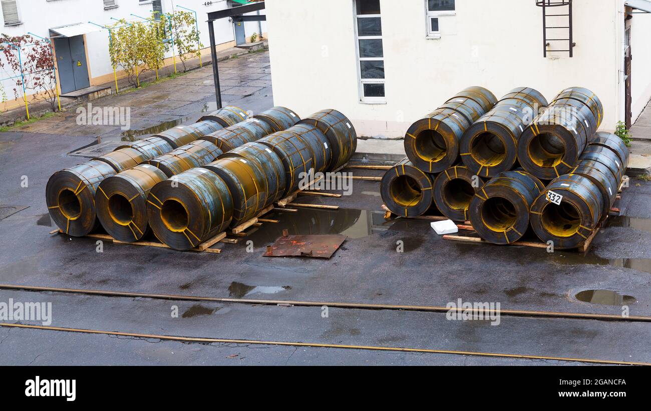 Industrial products, raw materials, timber and sheet steel mill in the ...