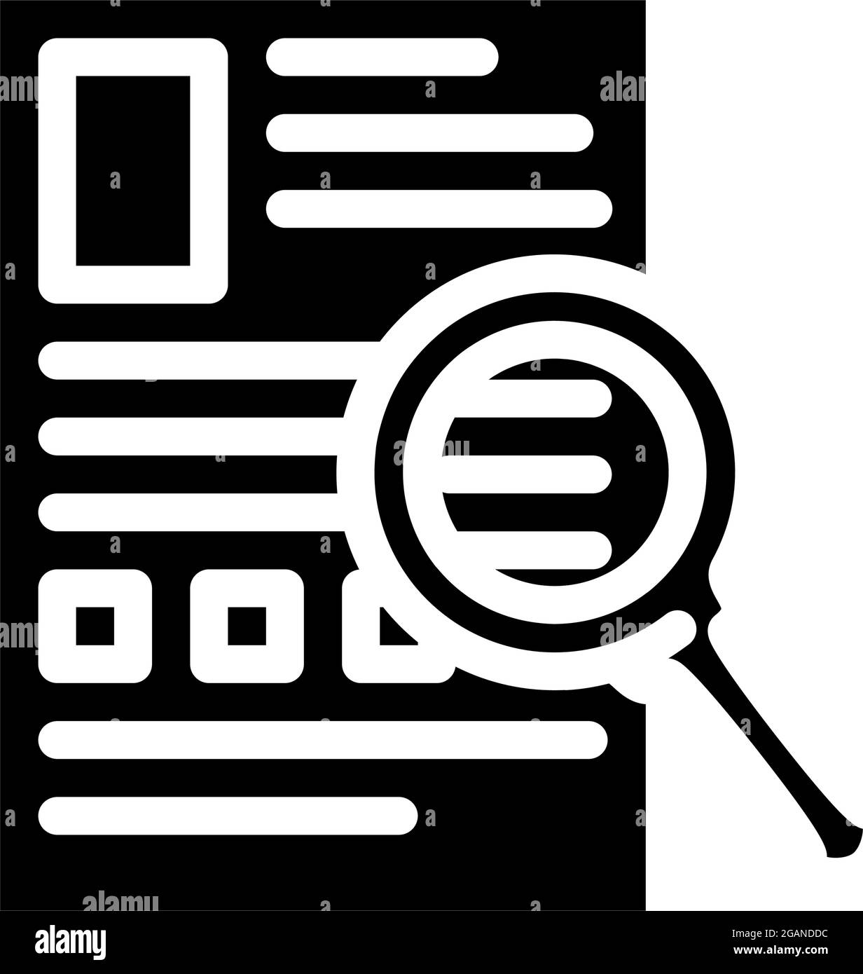 search for information glyph icon vector illustration Stock Vector ...