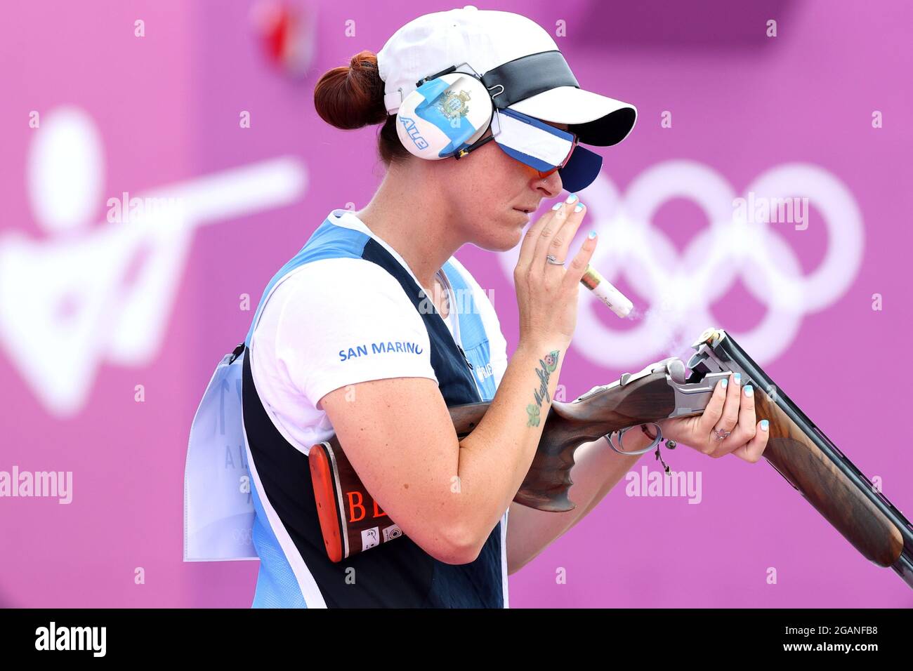 Tokyo, Japan. 31st July, 2021. Alessandra Perilli (SMR) Shooting - Clay ...