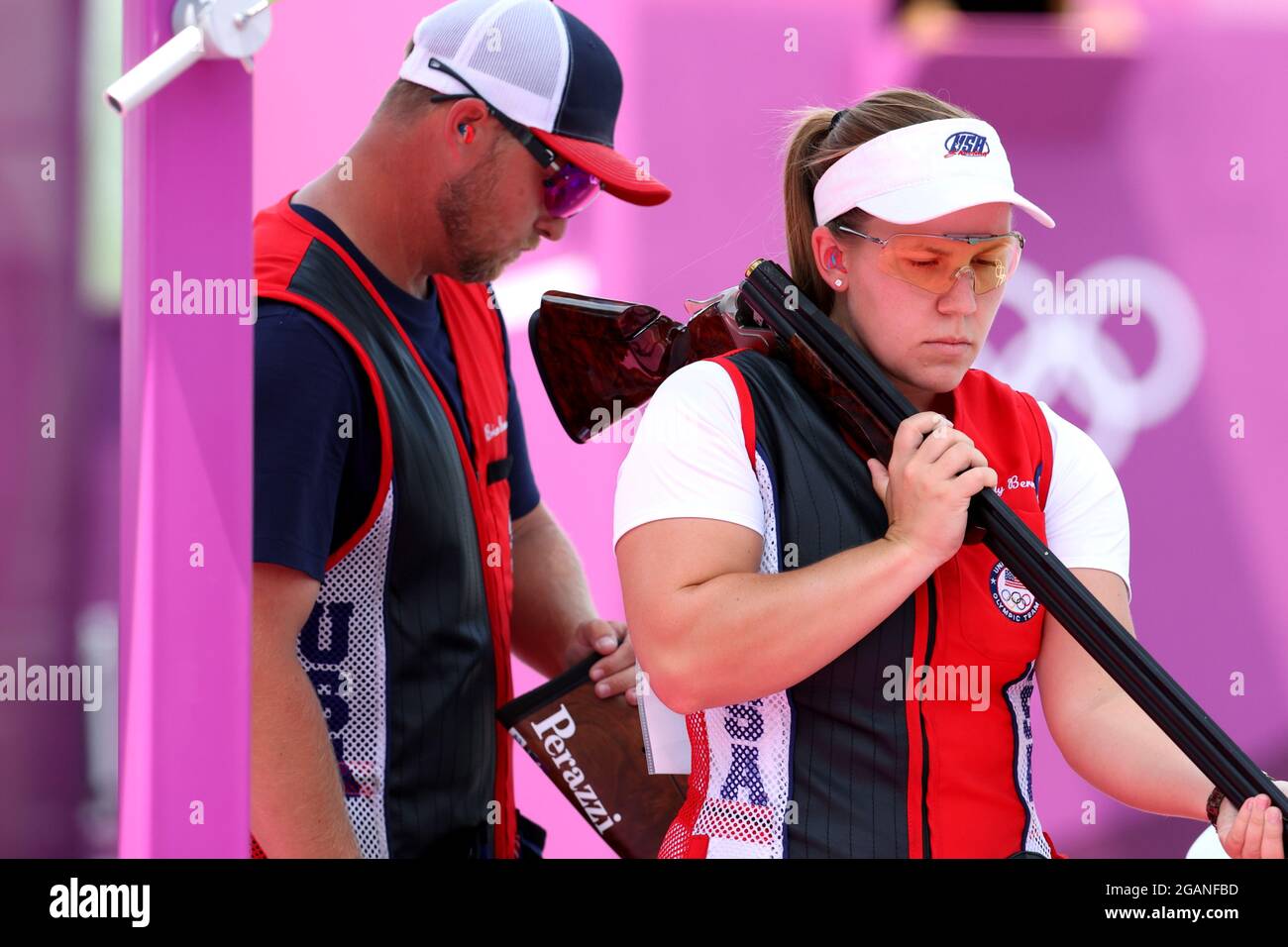Tokyo, Japan. 31st July, 2021. (L-R) Brian Burrows, Madelynn Ann Bernau ...