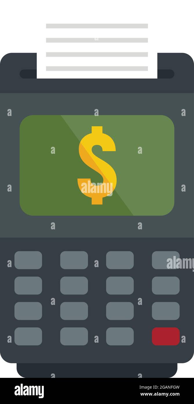 Money terminal icon. Flat illustration of money terminal vector icon ...