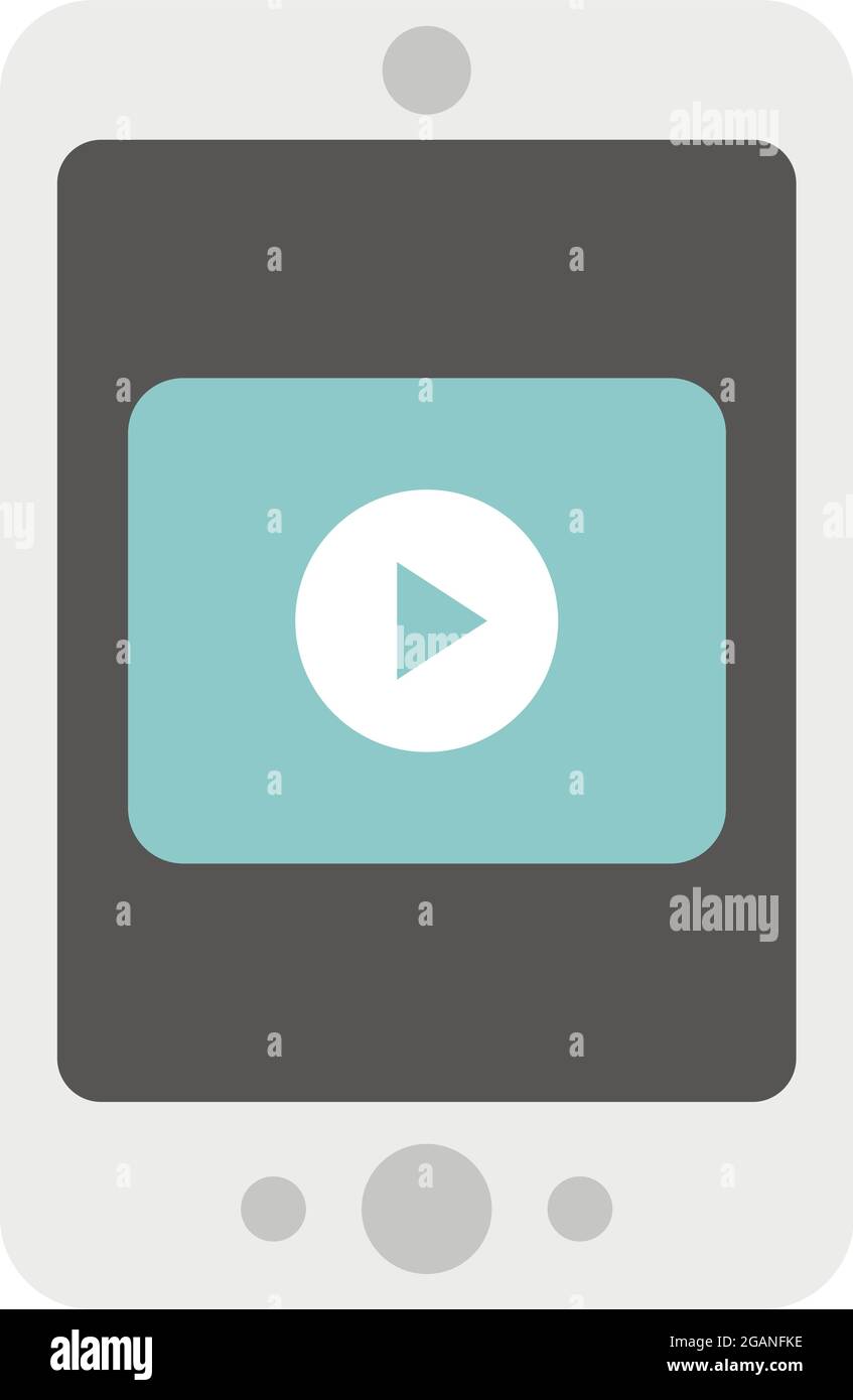 Smartphone video lesson icon. Flat illustration of smartphone video ...