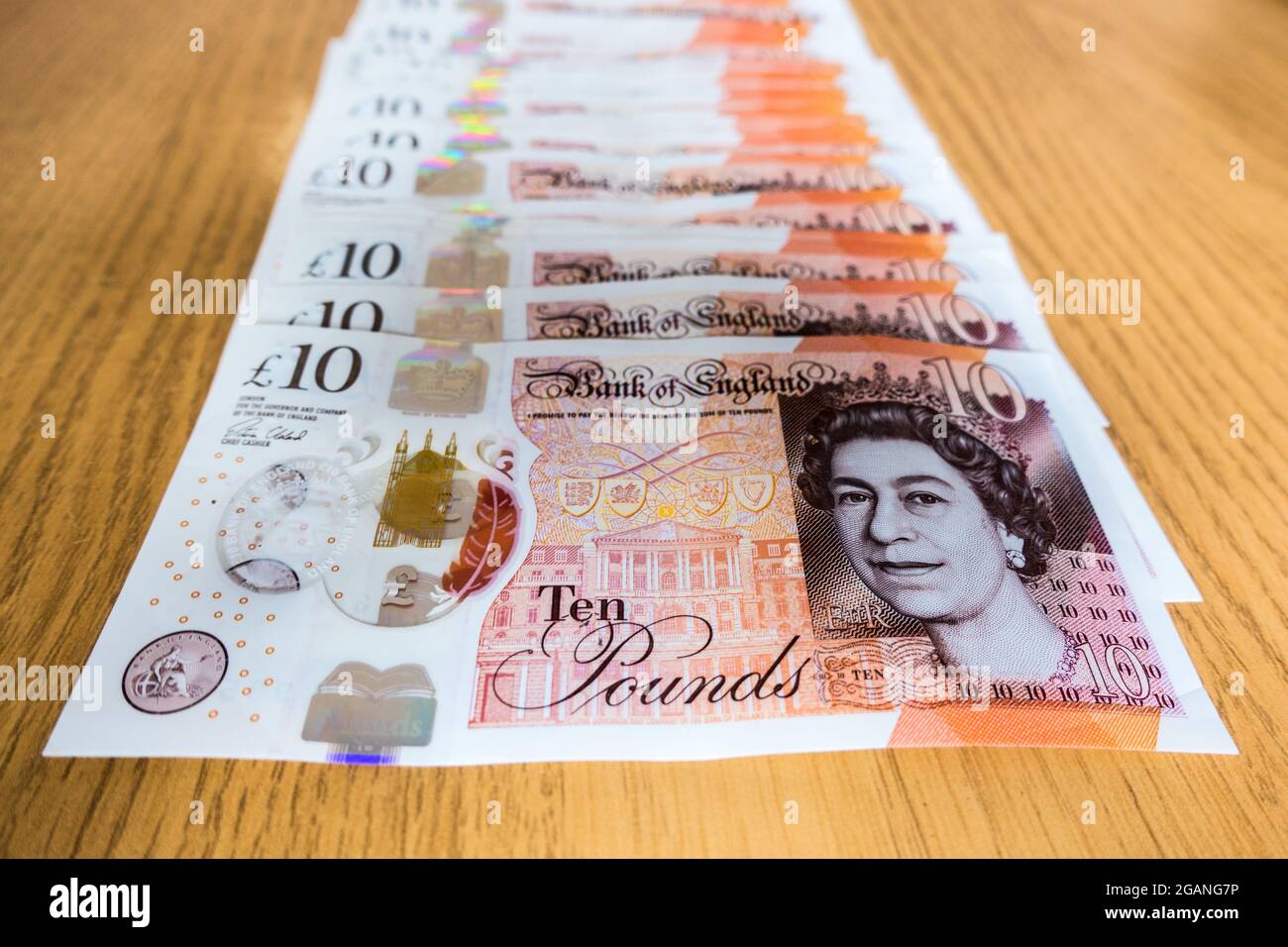 English ten pound polymer currency note isolated Stock Photo - Alamy