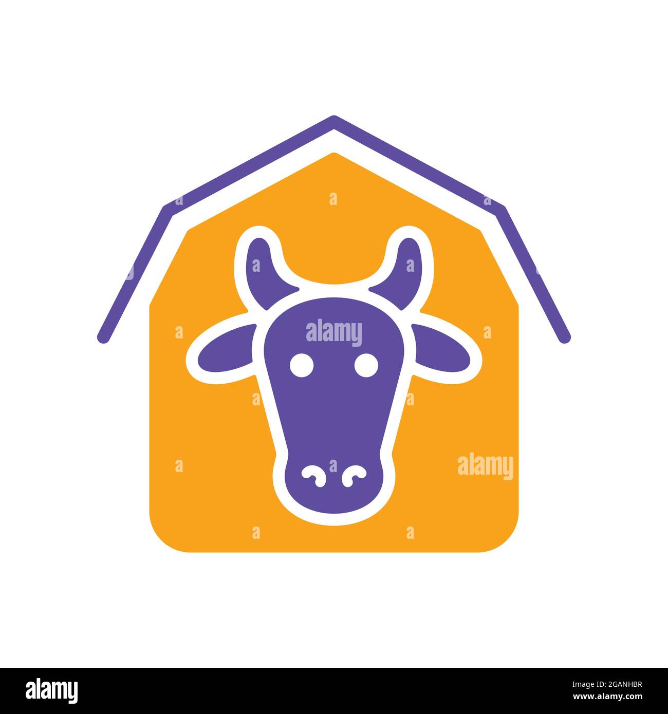 Cowshed glyph icon. Farm animal sign. Graph symbol for your web site ...