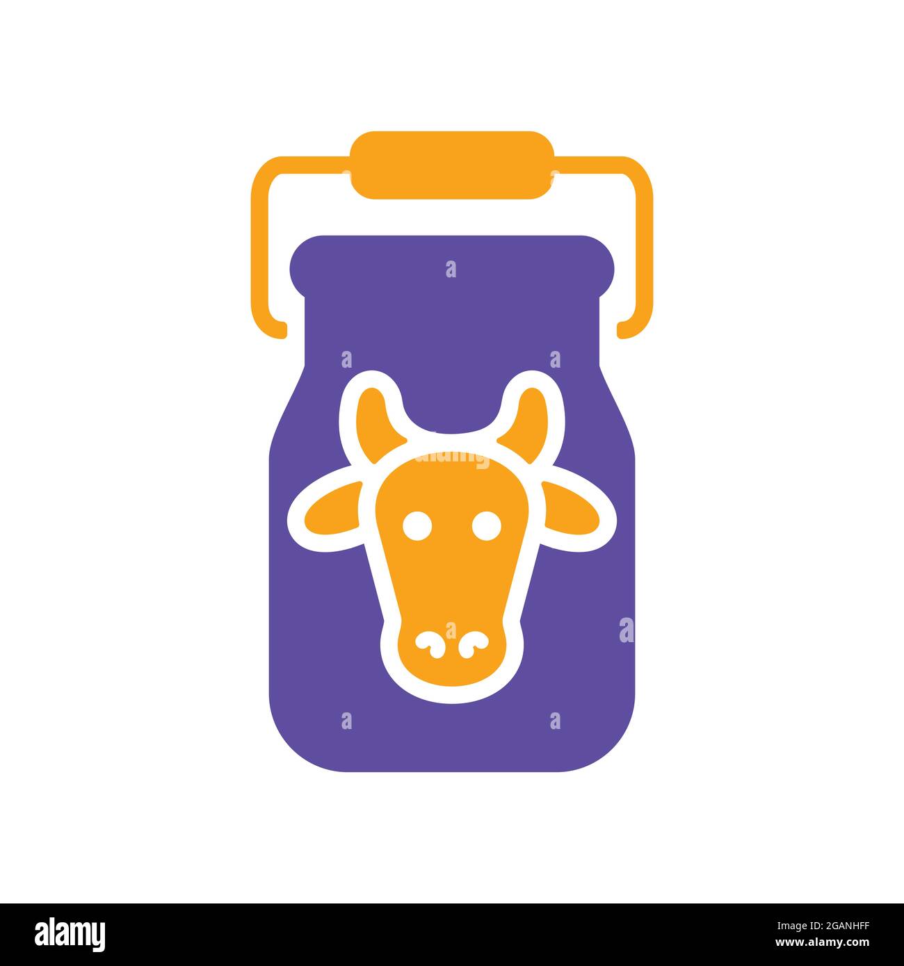 Can container for milk glyph icon. Farm animal sign. Graph symbol for ...