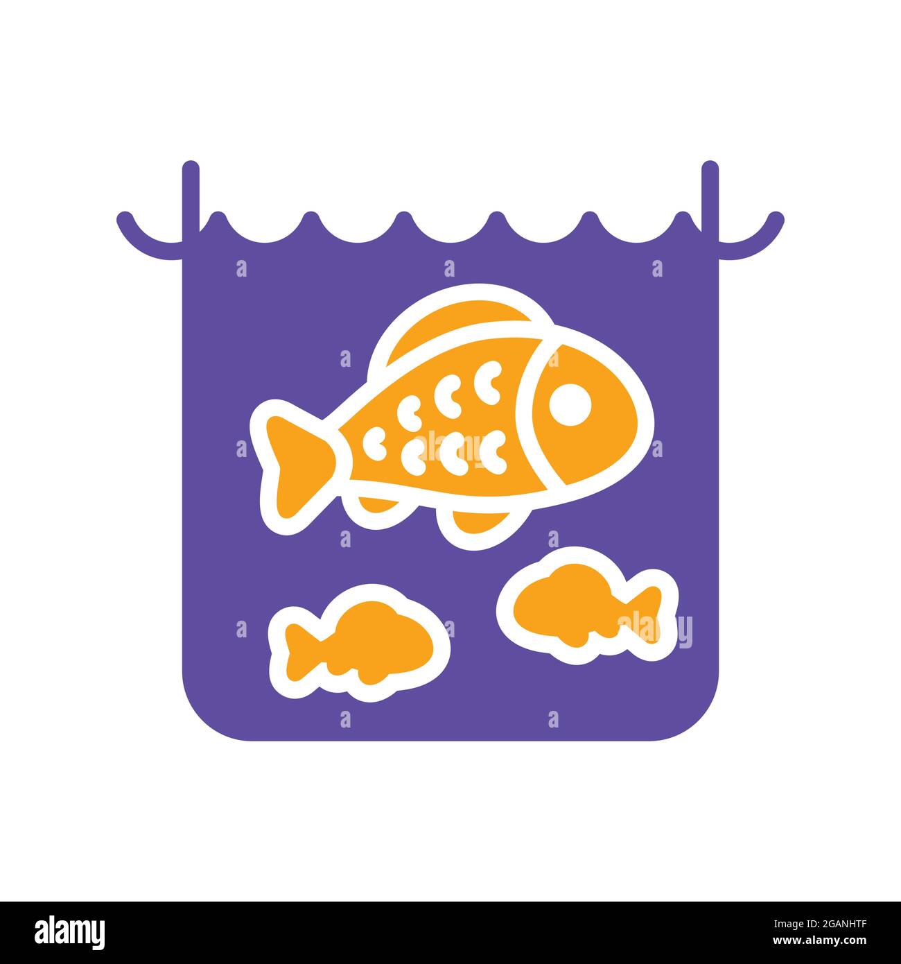 Fish in a pond or aquarium glyph icon. Farm animal sign. Graph symbol ...