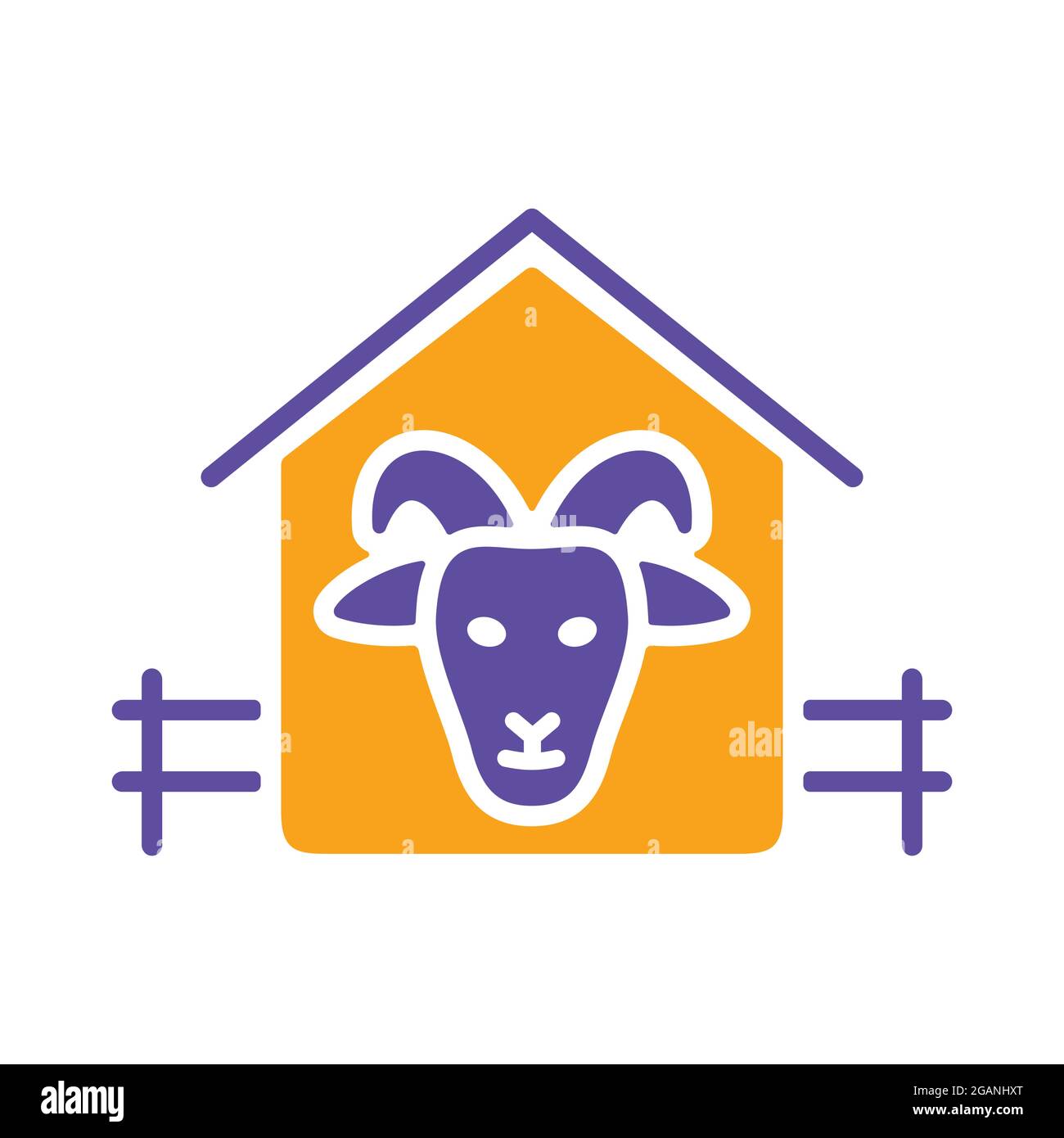 Goat house glyph icon. Farm animal sign. Graph symbol for your web site ...