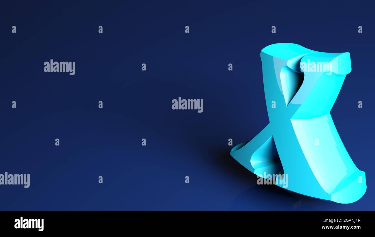 Blue background with X letter - 3D rendering illustration Stock Photo ...