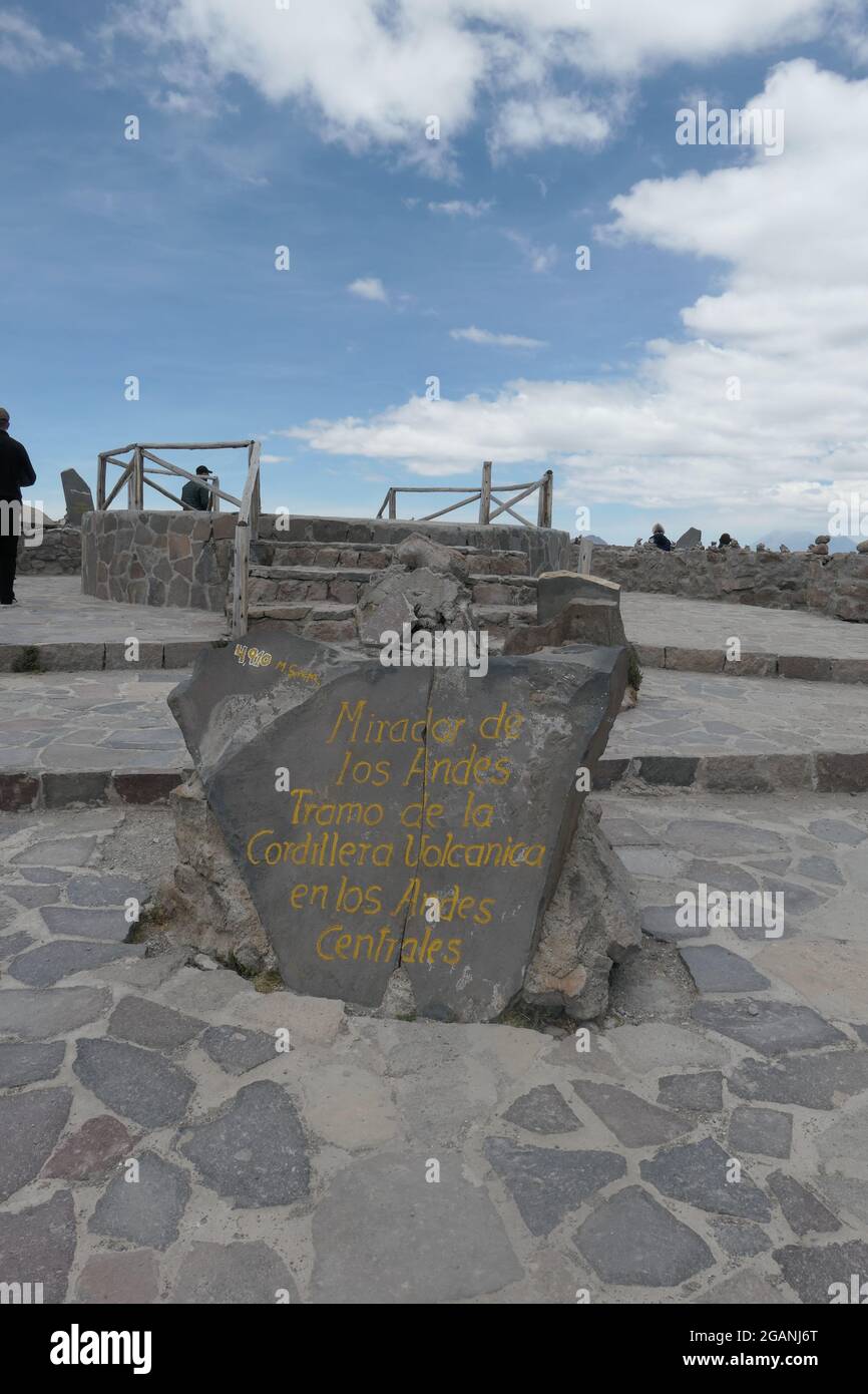 sign for Condor Peru landscape rock rocks artwork signs view view point ...